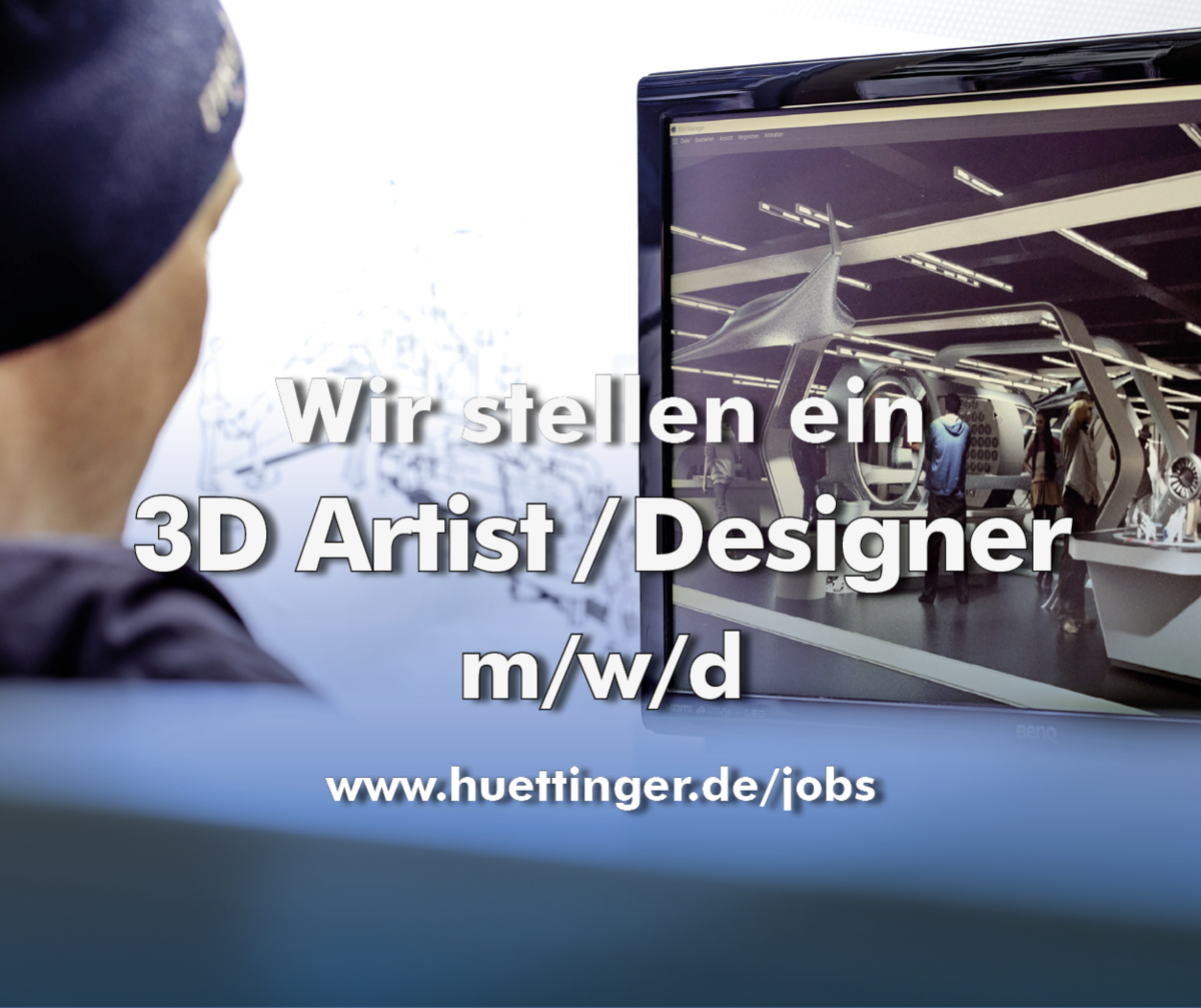 Wir stellen ein! 3D Artist / Designer (m/w/d)